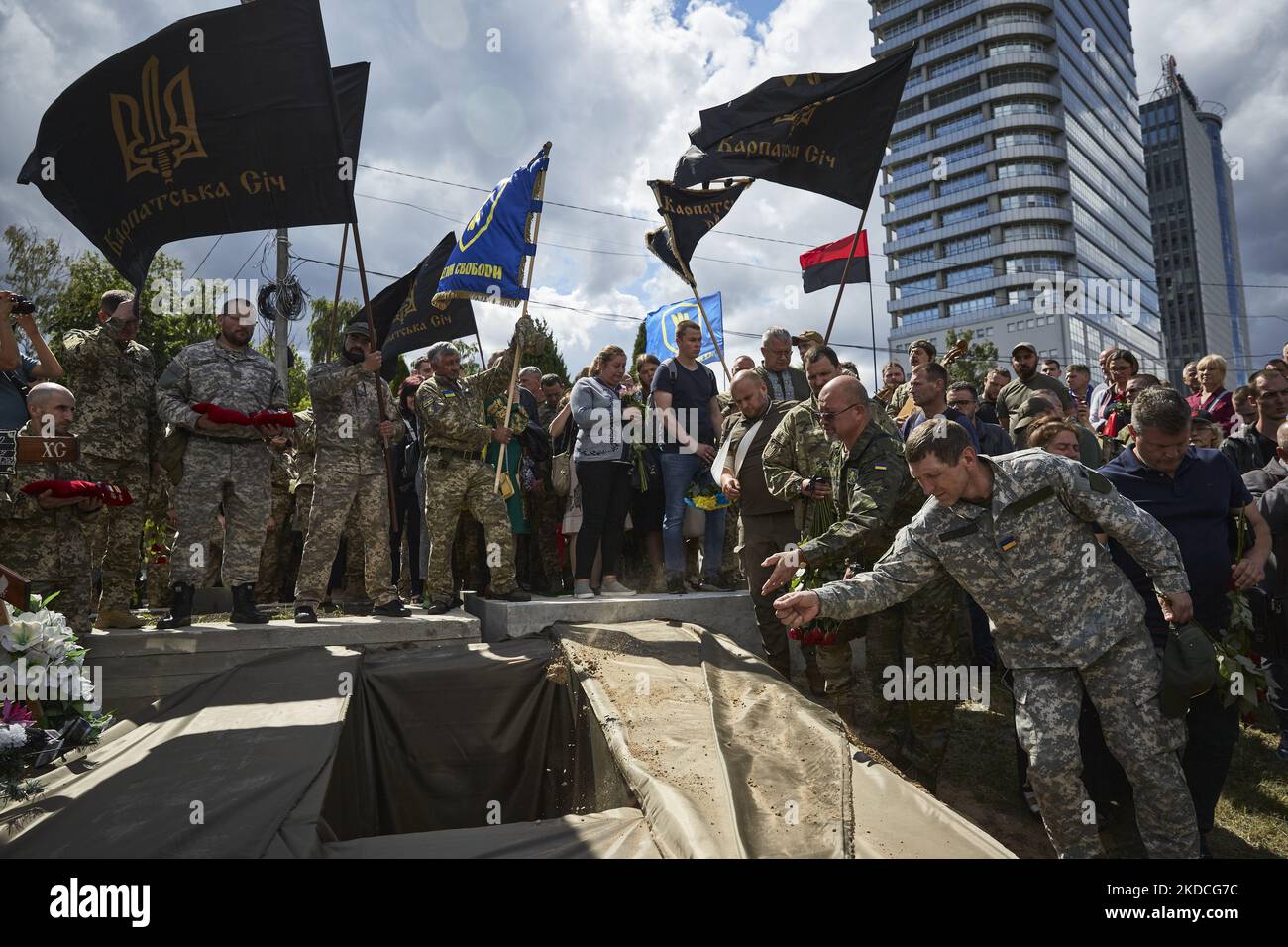 Funeral ceremony of Ukrainian serviceman and politician Oleh Kytsyn on ...