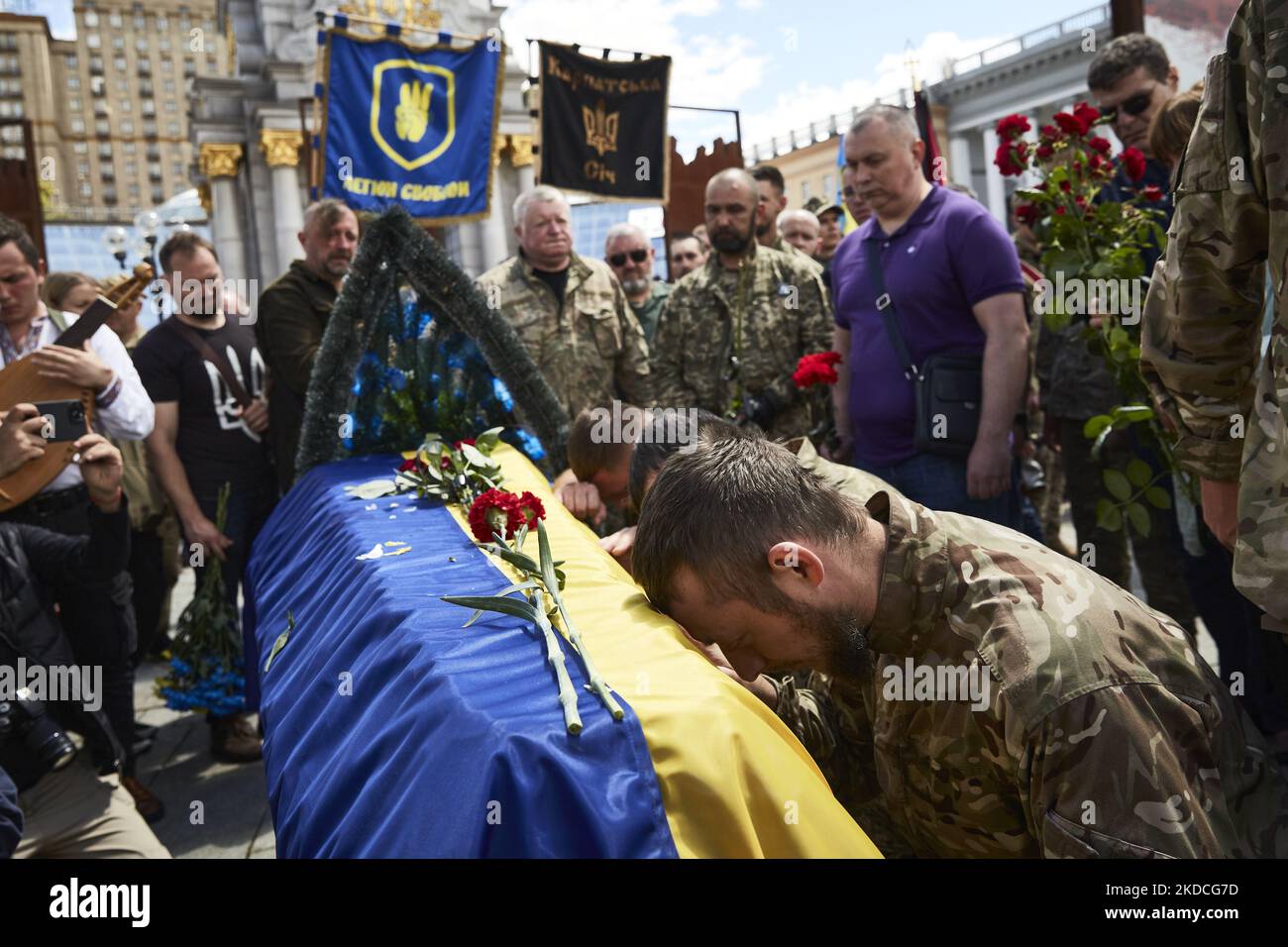 Funeral ceremony of Ukrainian serviceman and politician Oleh Kytsyn on ...