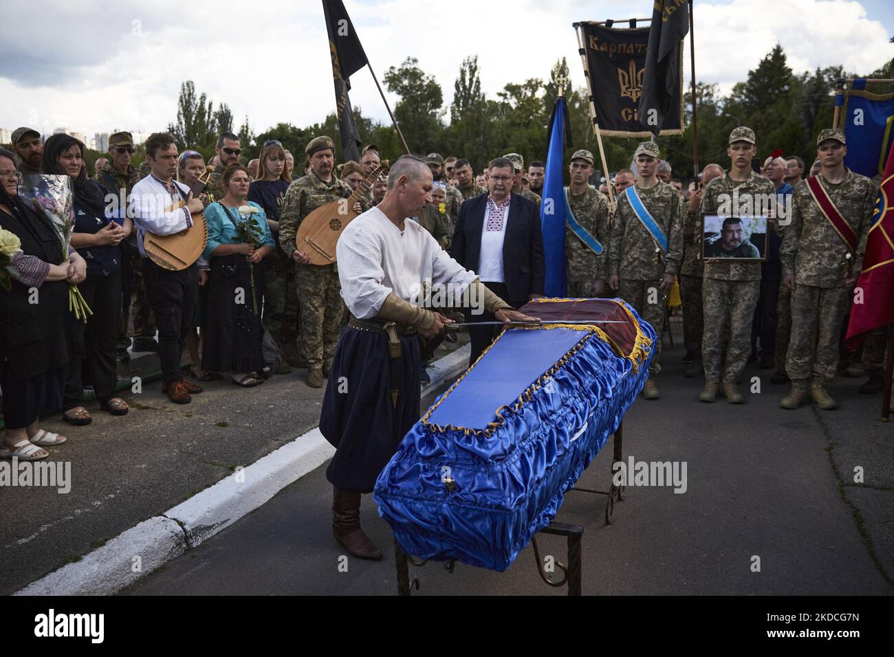 Funeral ceremony of Ukrainian serviceman and politician Oleh Kytsyn on ...