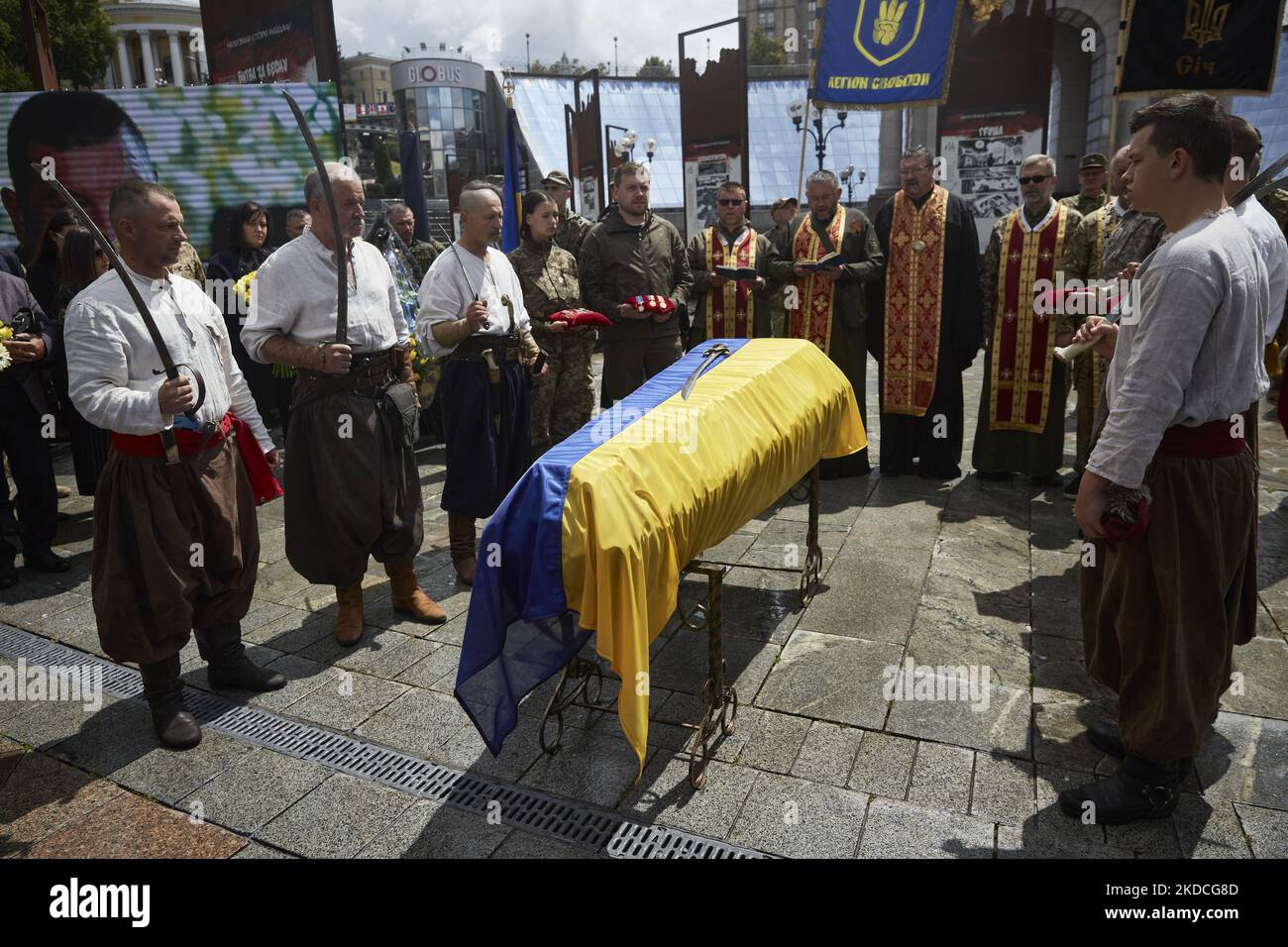 Funeral ceremony of Ukrainian serviceman and politician Oleh Kytsyn on ...