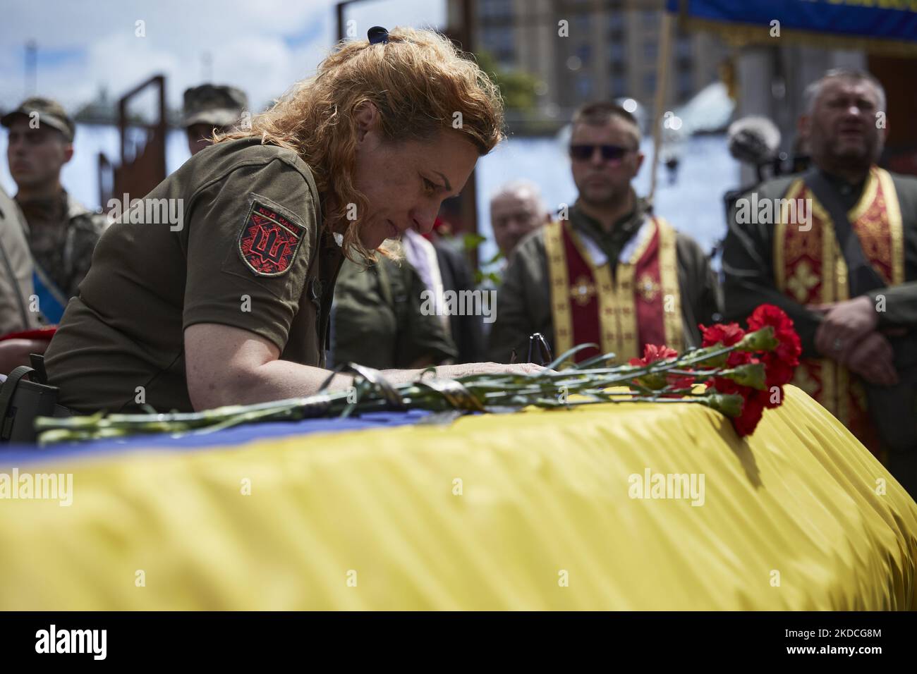 Funeral ceremony of Ukrainian serviceman and politician Oleh Kytsyn on ...