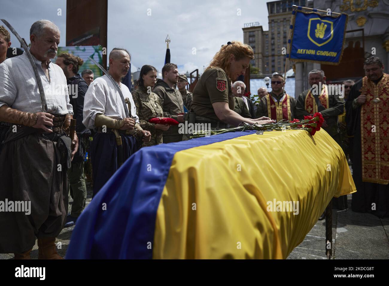 Funeral ceremony of Ukrainian serviceman and politician Oleh Kytsyn on ...