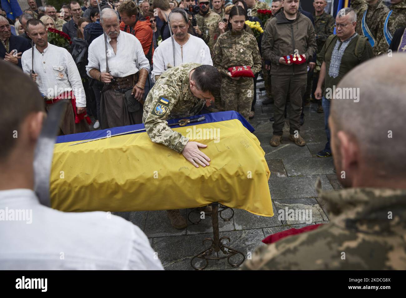 Funeral ceremony of Ukrainian serviceman and politician Oleh Kytsyn on ...