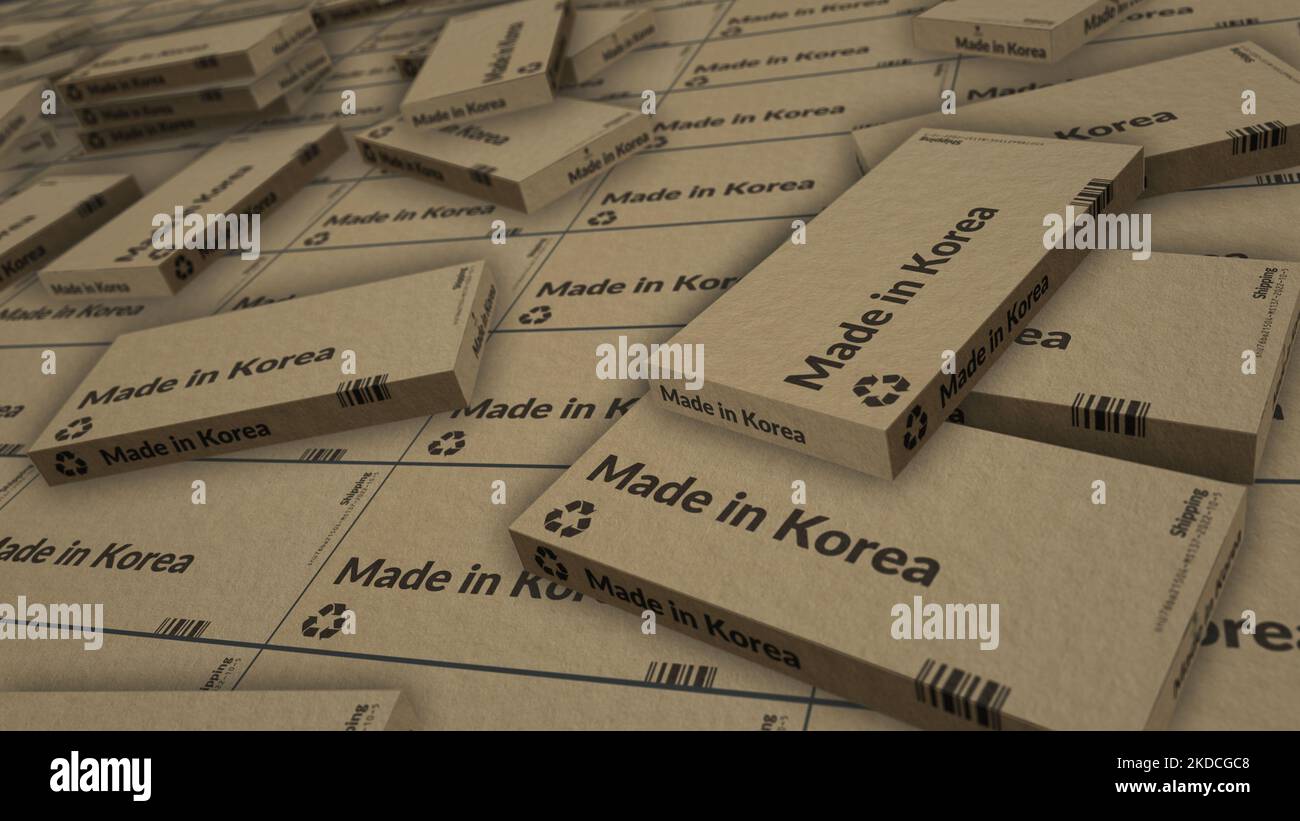 Made in Korea box production line. Manufacturing and delivery. Product ...