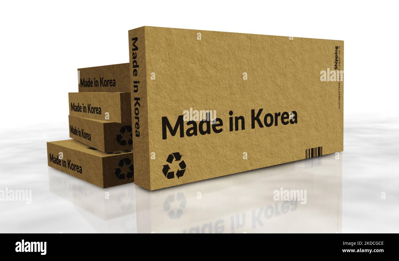 Made in Korea box production line. Manufacturing and delivery. Product ...