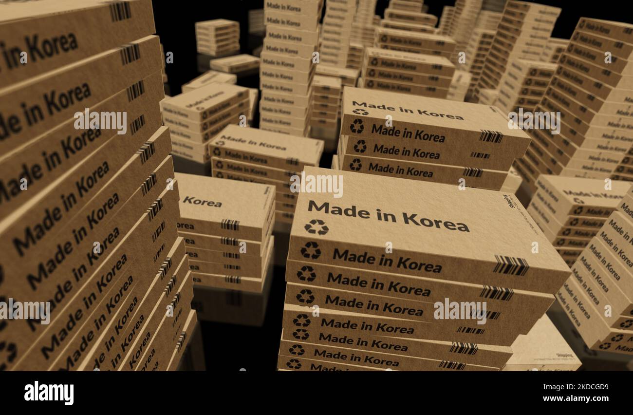 Made in Korea box production line. Manufacturing and delivery. Product ...