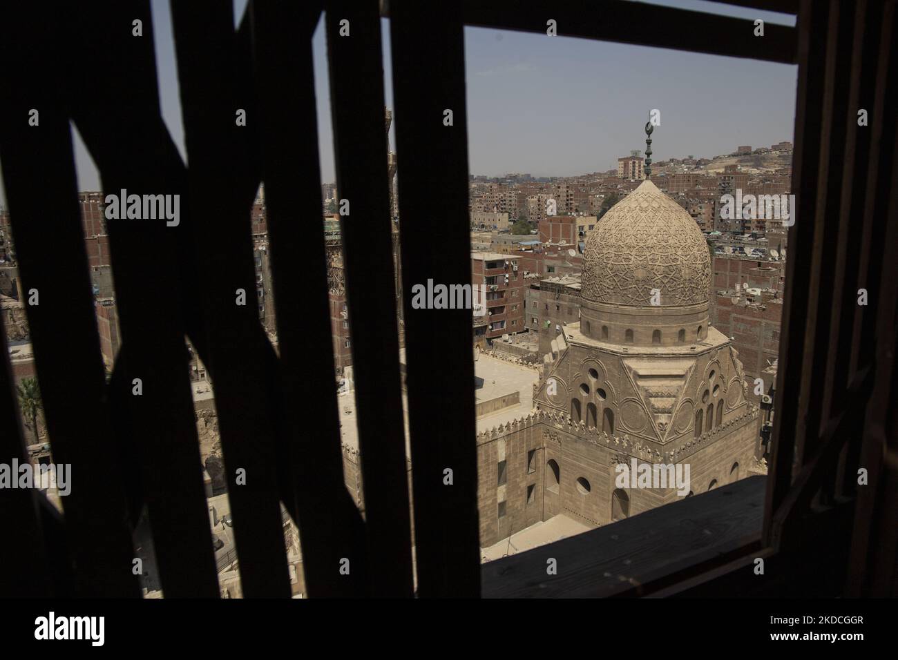 A general view from the highest buildings in the Mamluk desert area of ...