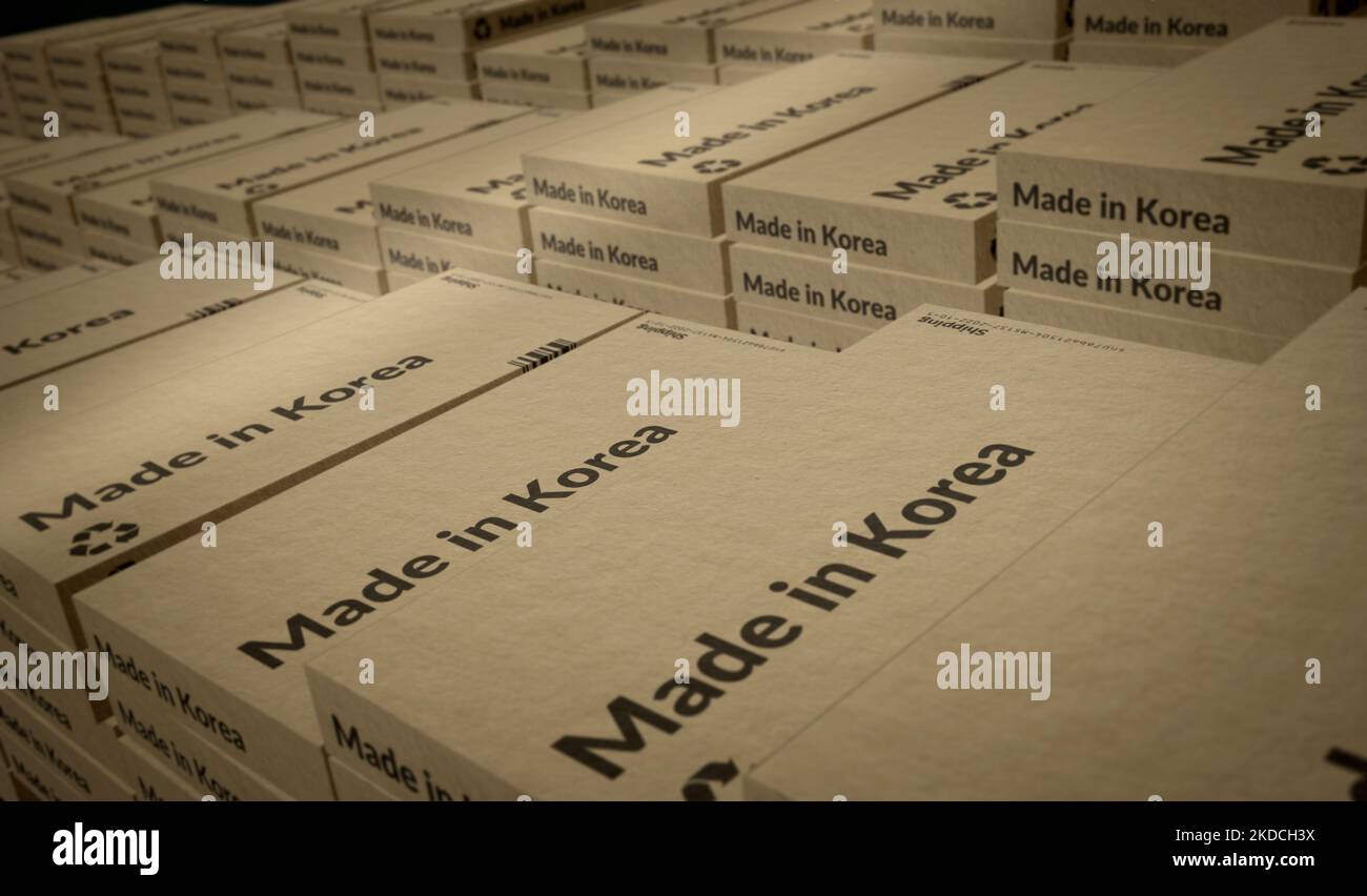 Made in Korea box production line. Manufacturing and delivery. Product ...