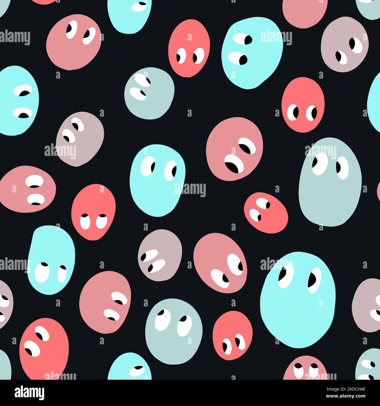 Cartoon beans seamless polka dots monsters pattern for wrapping paper ...