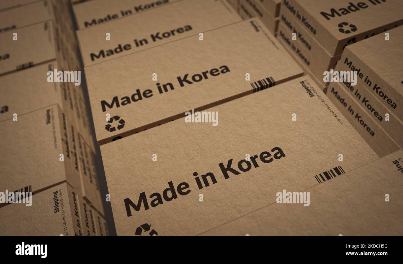 Made in Korea box production line. Manufacturing and delivery. Product ...