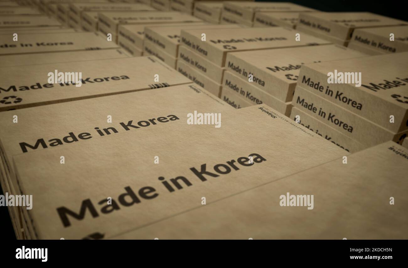 Made in Korea box production line. Manufacturing and delivery. Product ...