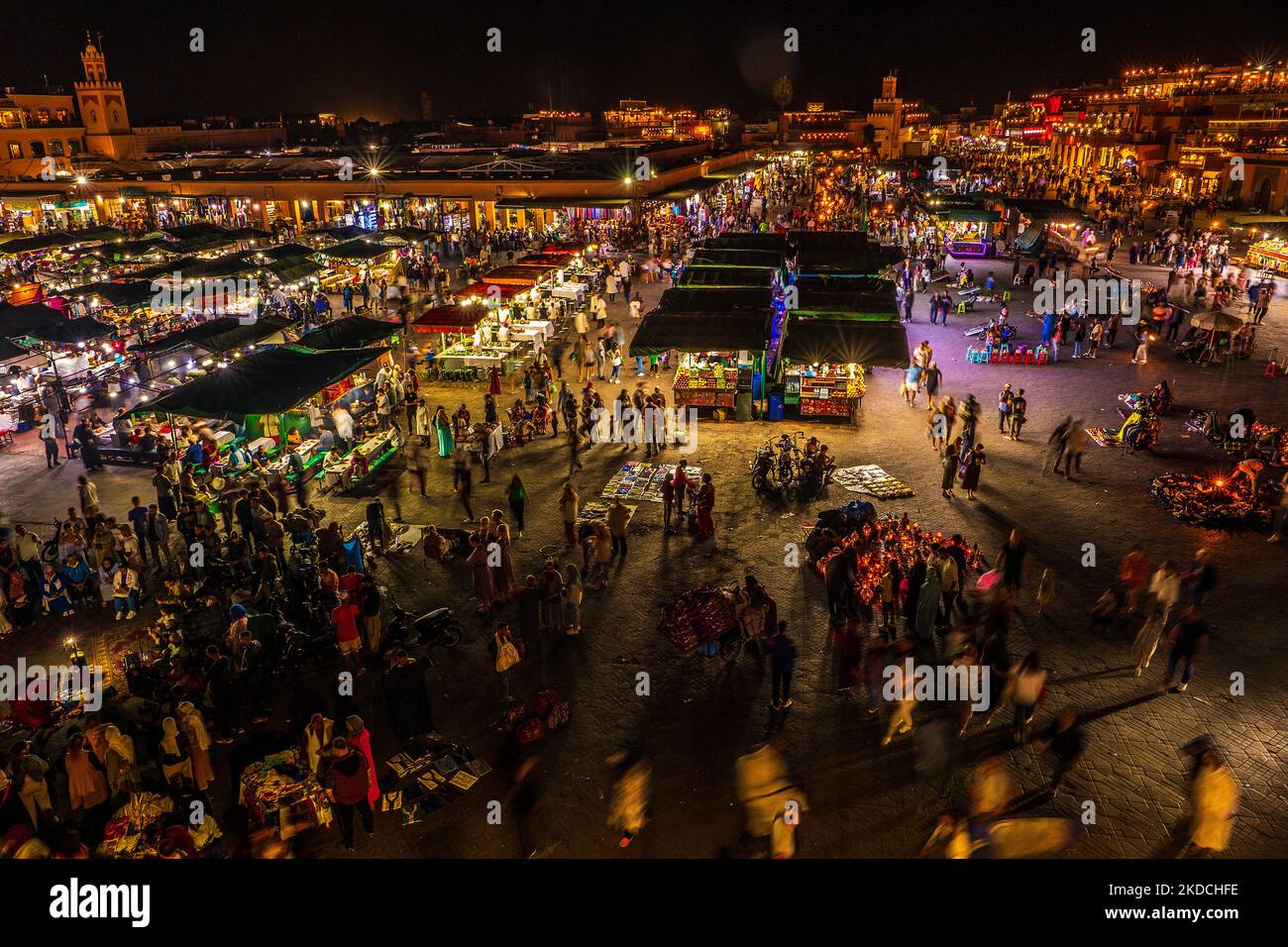 Morocco., Marrakech - the Jemma al Fna / Jemaa el-Fnaa at night Stock ...