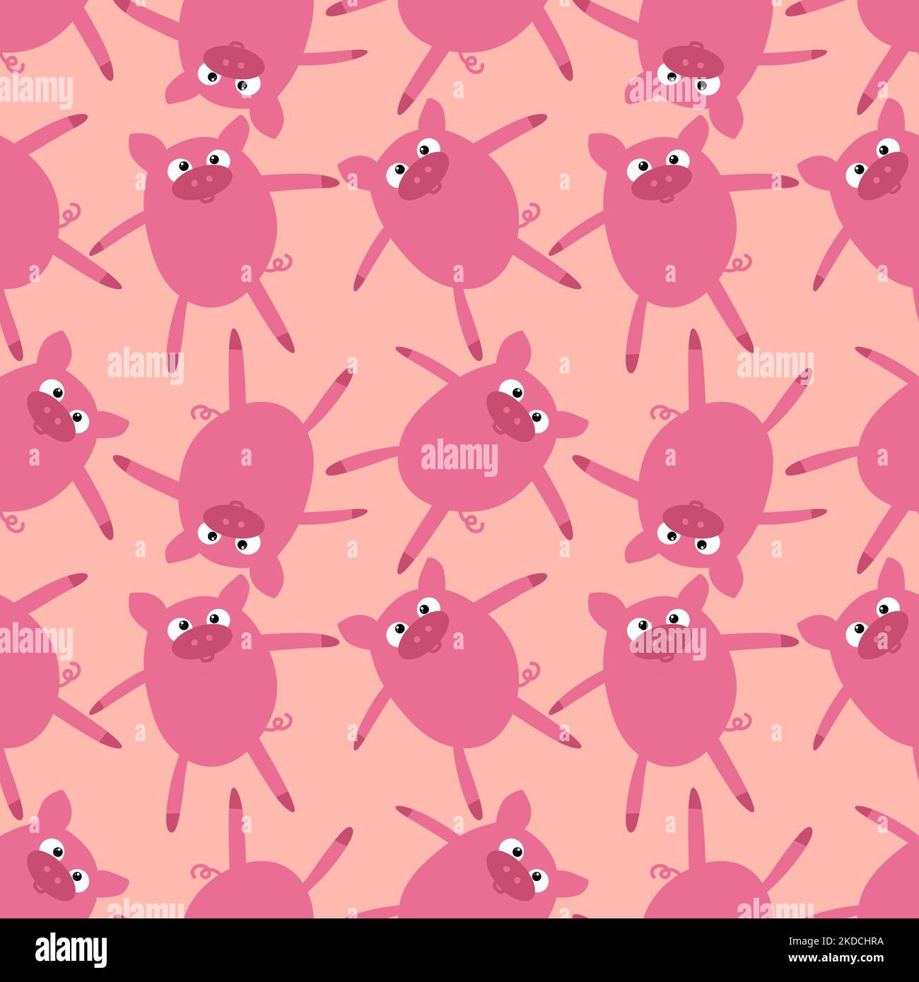 Farm animals cartoon seamless pigs pattern for wrapping paper and ...