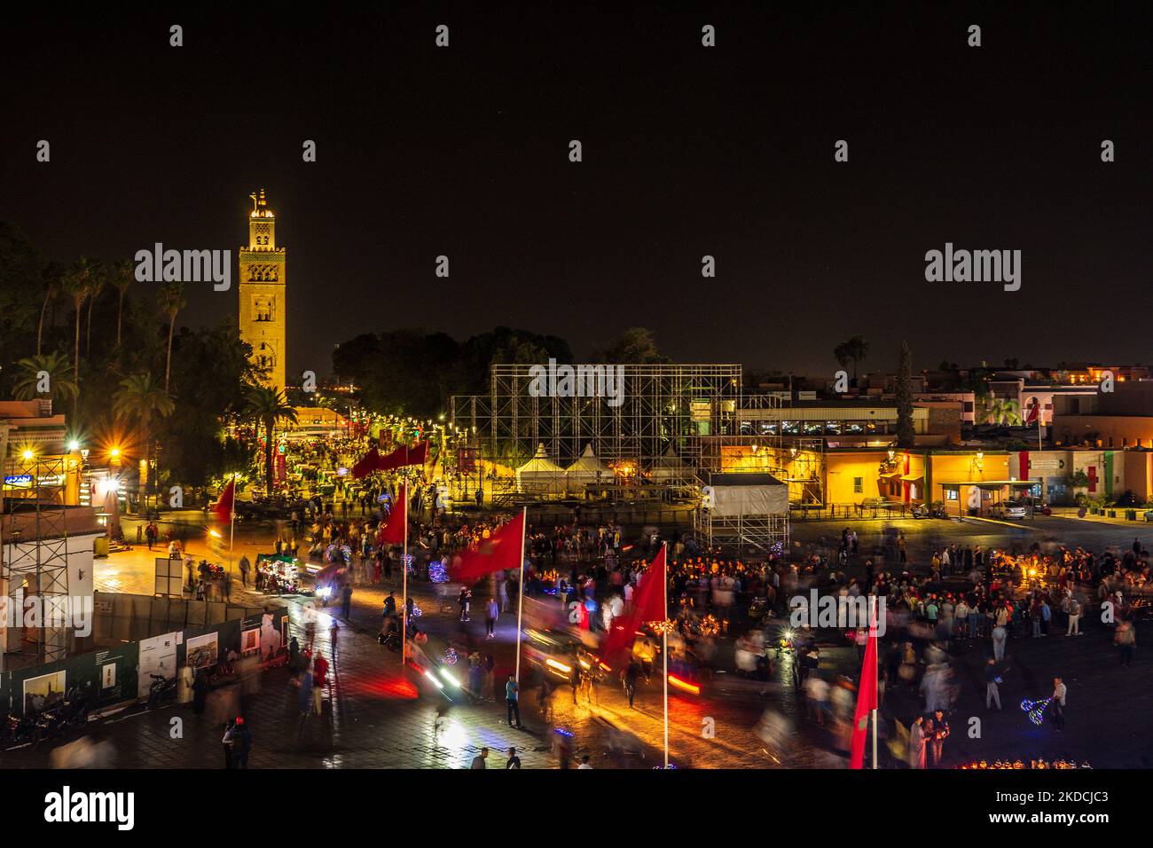 Morocco., Marrakech - the Jemma al Fna / Jemaa el-Fnaa at night with ...
