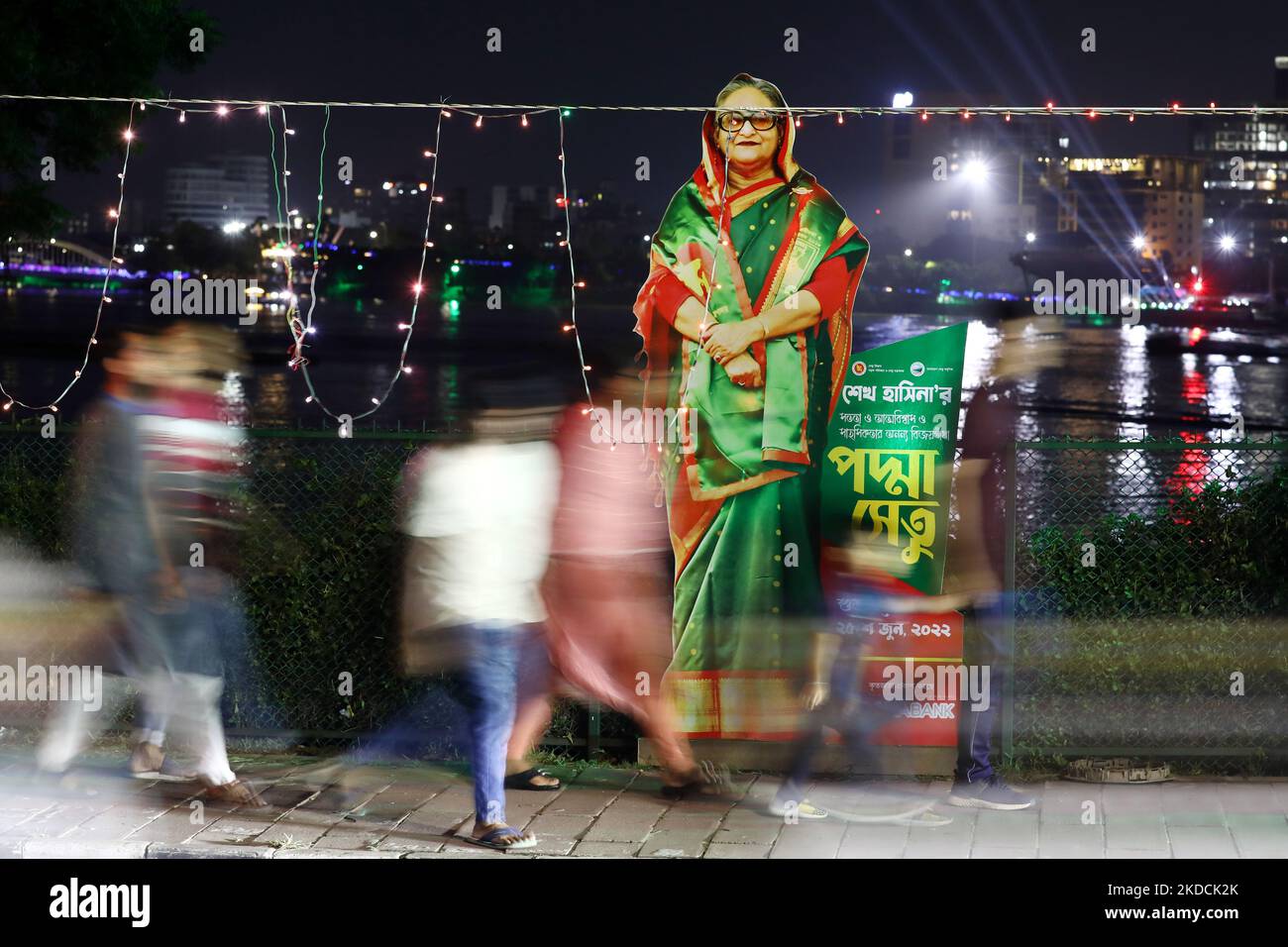 A poster of Bangladeshi prime minister Sheikh Hasina appears on a ... A poster of Bangladeshi prime minister Sheikh Hasina appears on a ...