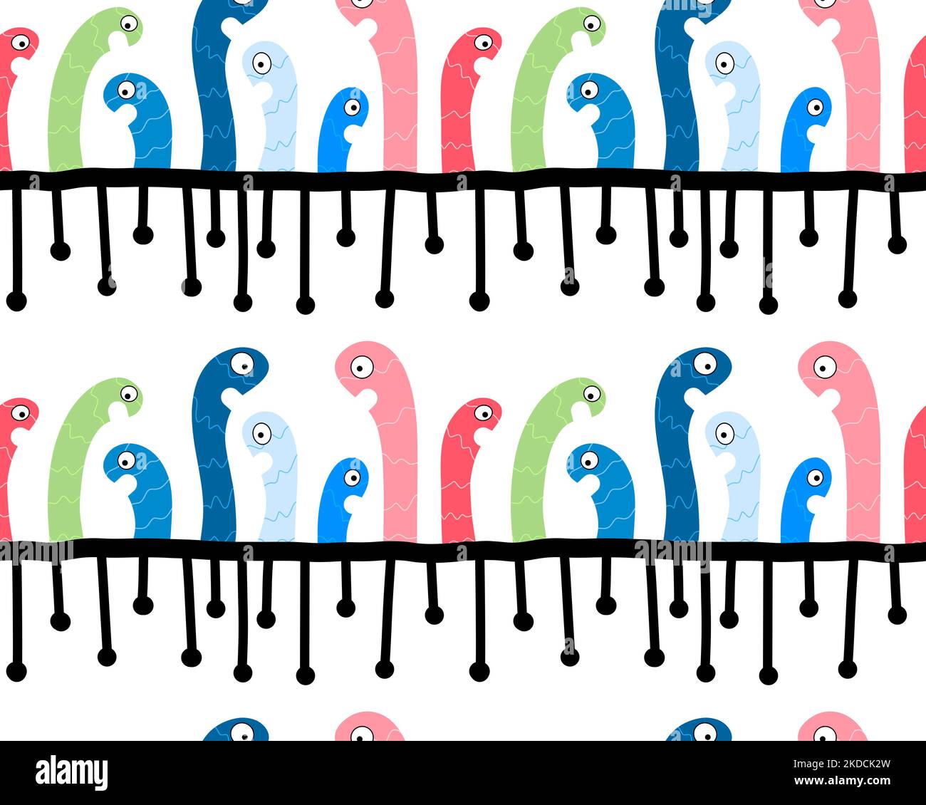 Cartoon animals toys seamless worms snakes pattern for wrapping paper ...