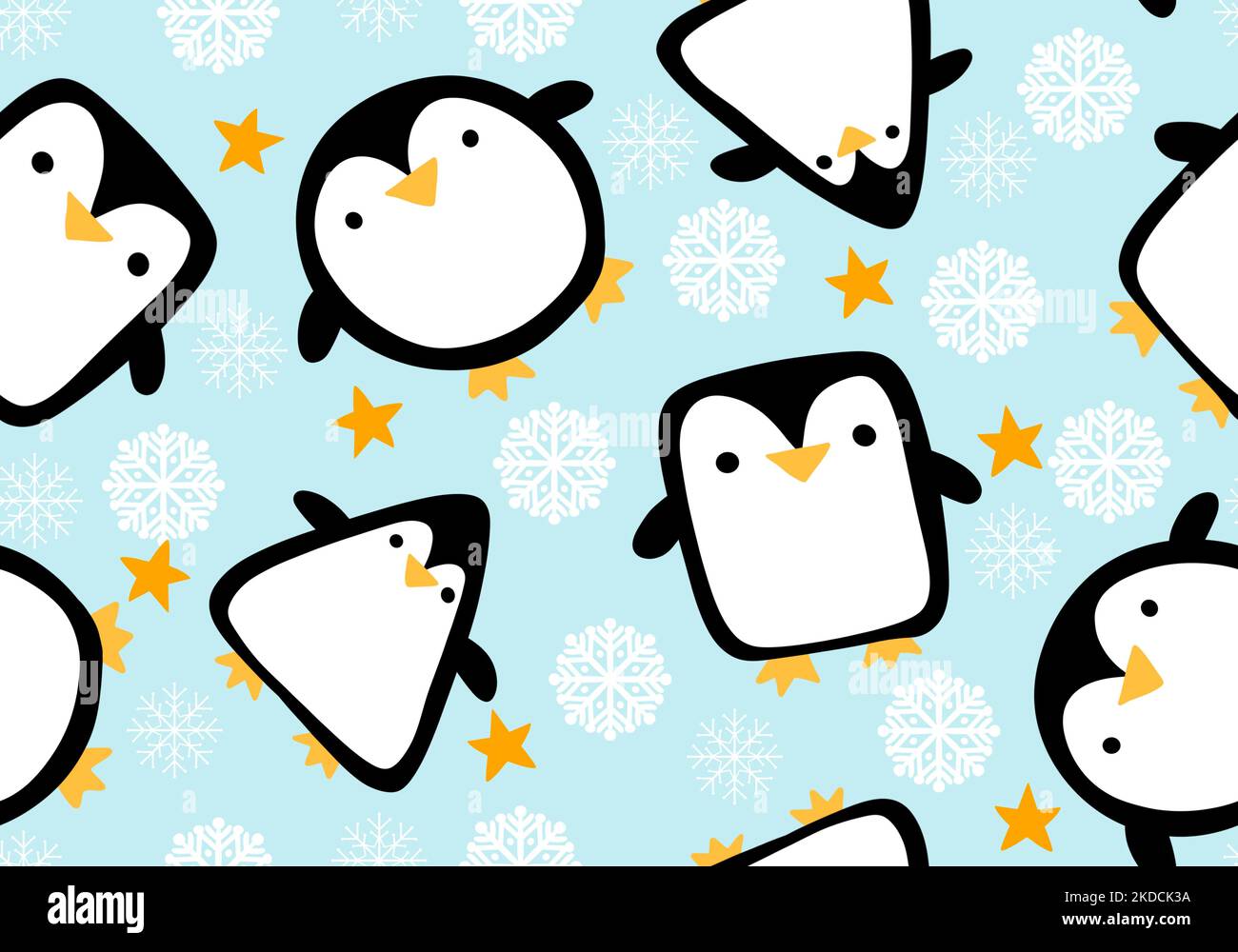 Cartoon winter Christmas seamless penguin pattern for wrapping paper ...