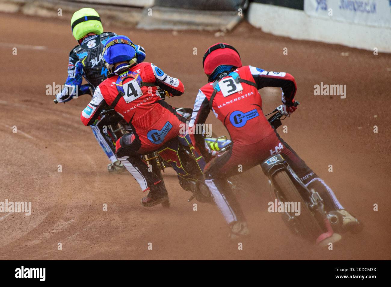 Harry McGurk (Red) and Nathan Ablitt (Blue) chase Greg Blair (Yellow ...