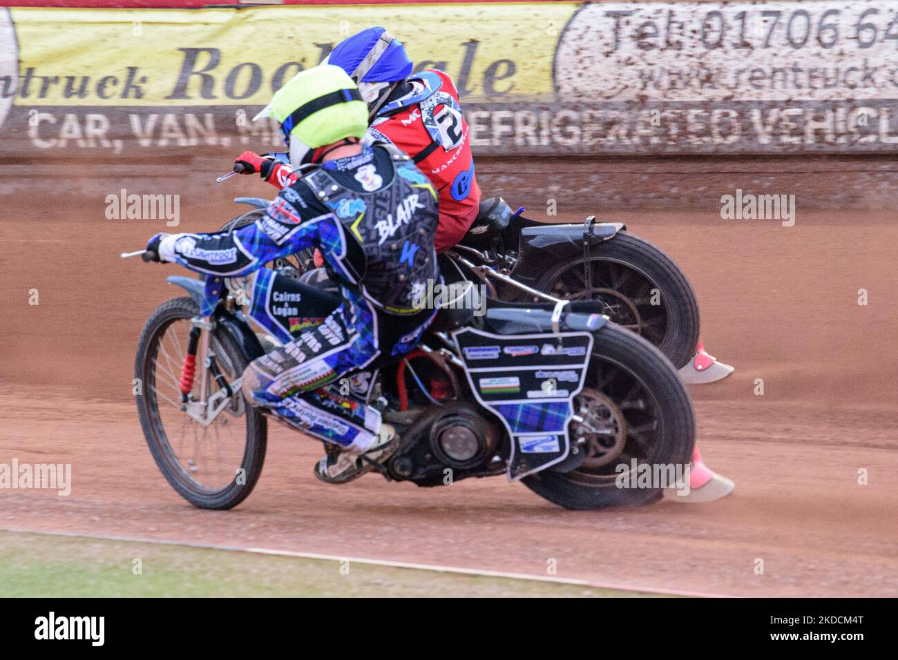 Greg Blair (Yellow) inside Sam McGurk (Blue) during the National ...