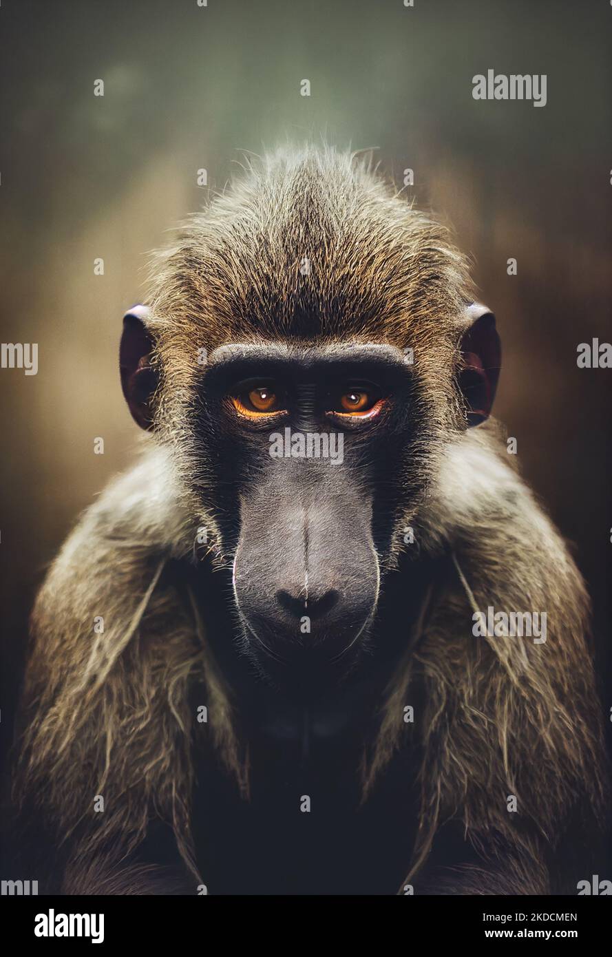 A vertical 3D rendering of a cute monkey Stock Photo - Alamy