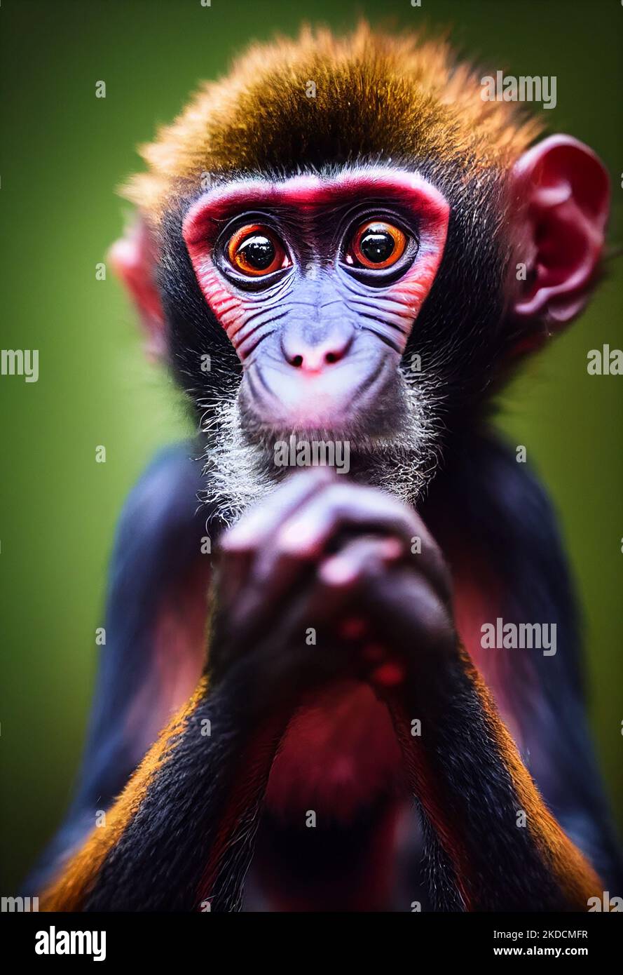 A vertical 3D rendering of a cute monkey Stock Photo - Alamy