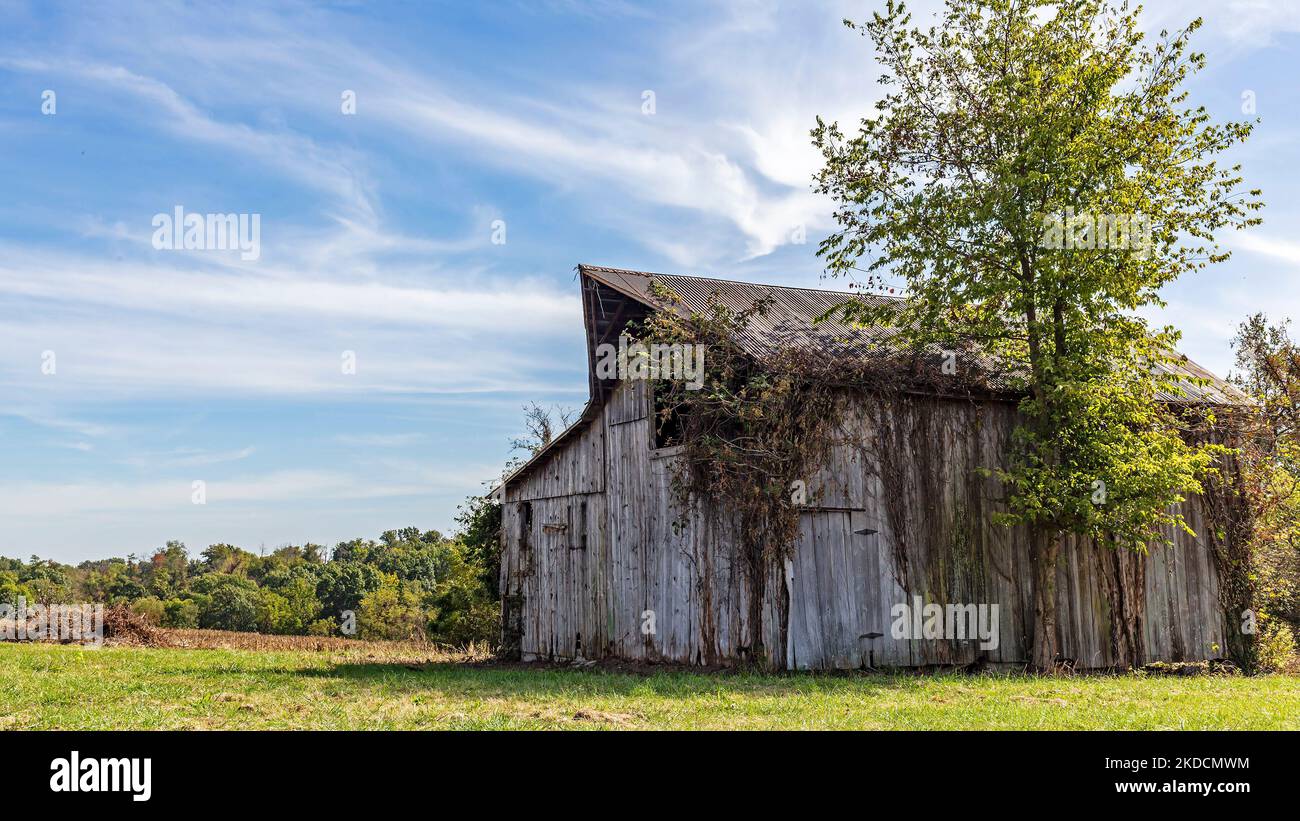 Rural scenic countryside landscape with an old barn Stock Photo - Alamy