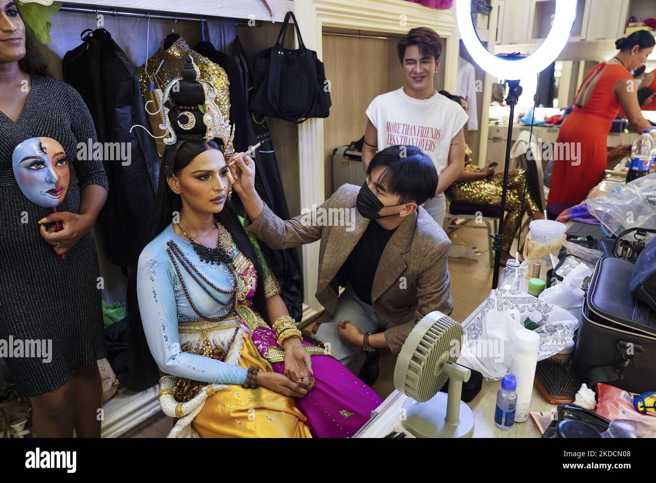 Miss India Namitha Marimuthu prepares backstage during the annual Miss ...