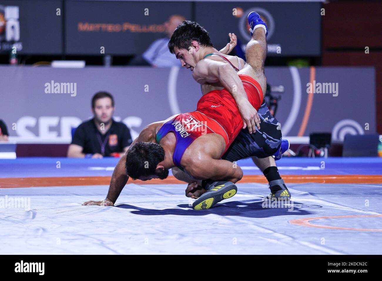 Joshgun Azimov (AZE) vs Murad Evloev (AZE) FF 70kg during the Wrestling ...