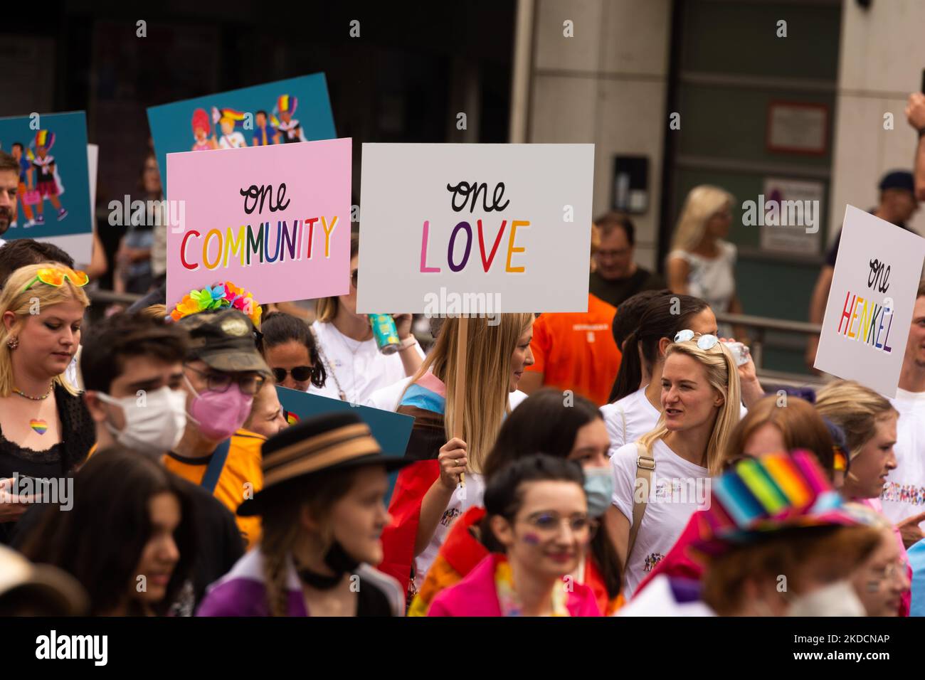 thousands people take part in CSD pride 2022 in Duesseldorf, Germany on ...