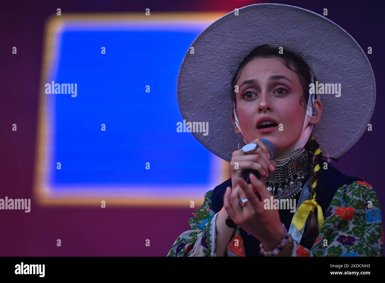 Alina Pash, a Ukrainian singer and rapper, during her performance at ...
