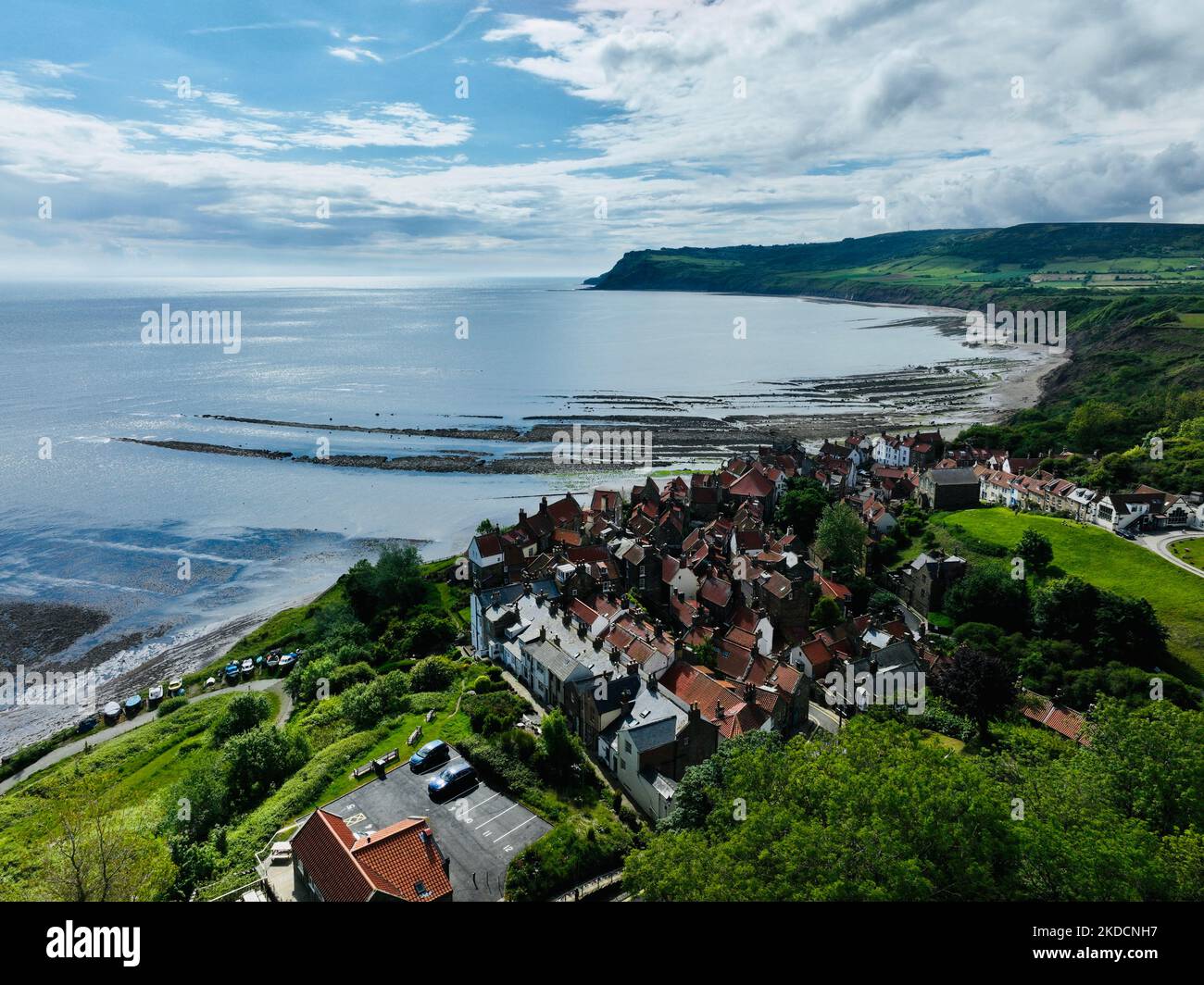 Aerial Viewpoint of Robin Hood's Bay, North Yorkshire Stock Photo - Alamy