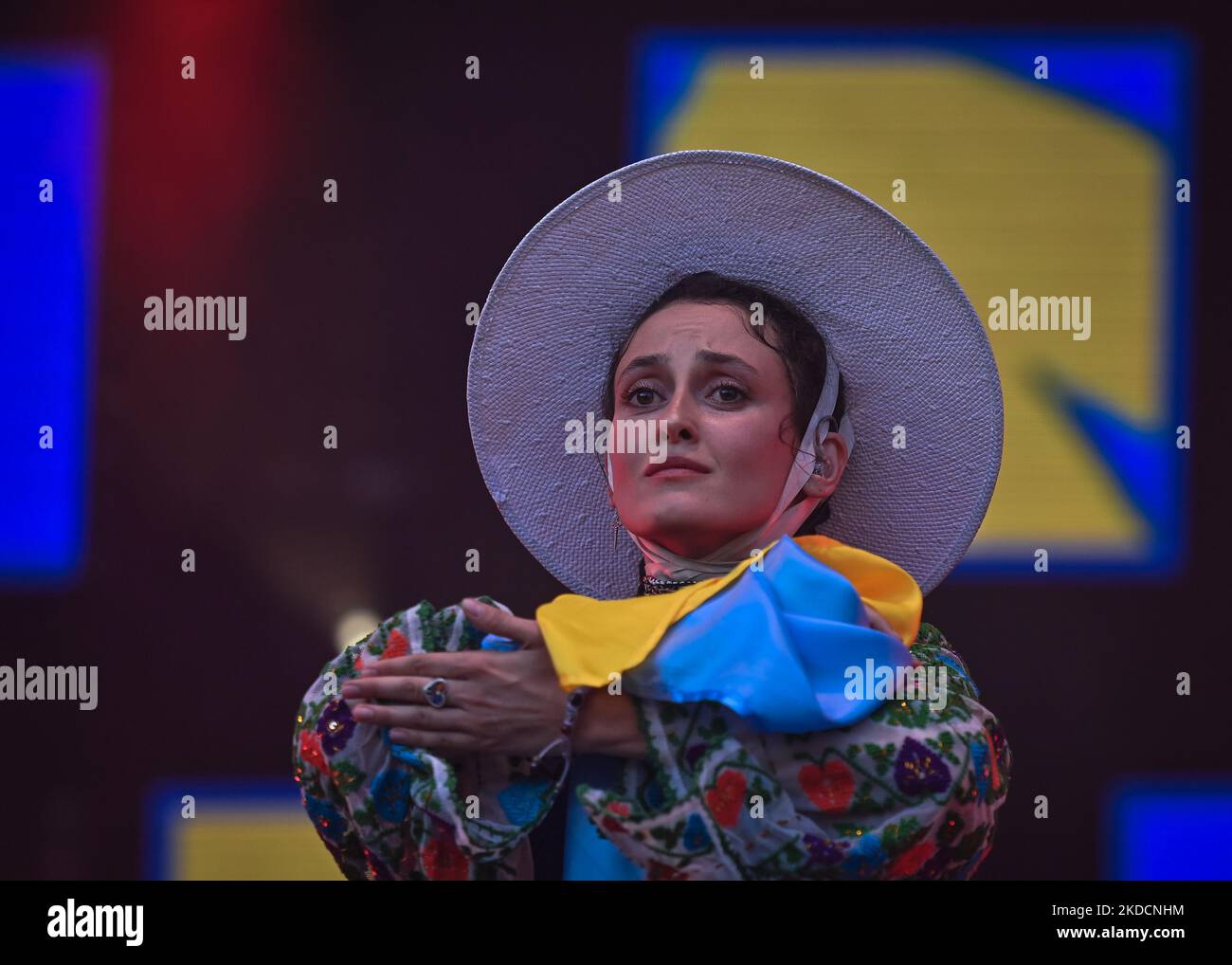Alina Pash, a Ukrainian singer and rapper, during her performance at ...