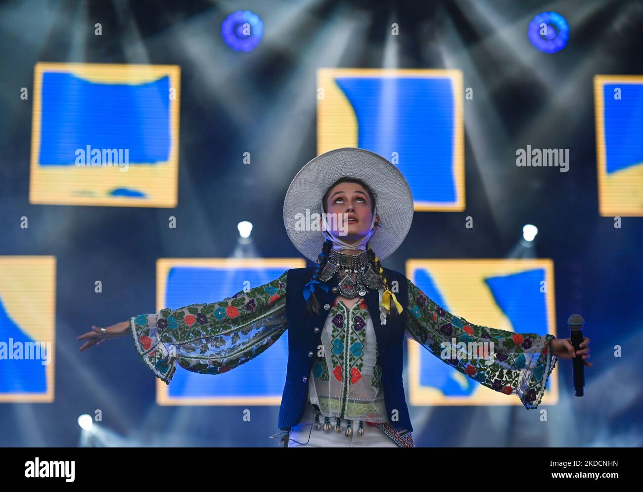 Alina Pash, a Ukrainian singer and rapper, during her performance at ...