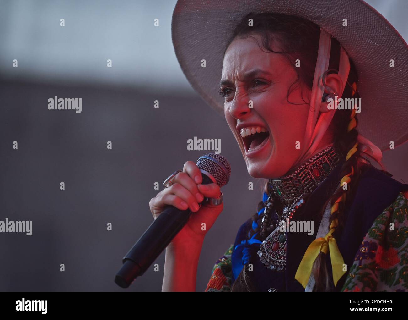 Alina Pash, a Ukrainian singer and rapper, during her performance at ...