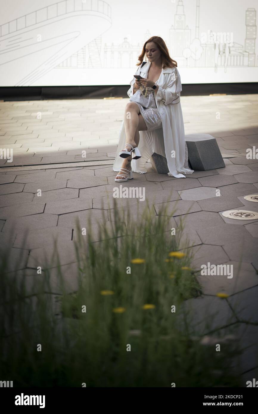 Street Style Moscow Fashion Week 25 June 2022, Moscow, Russia (Photo by ...