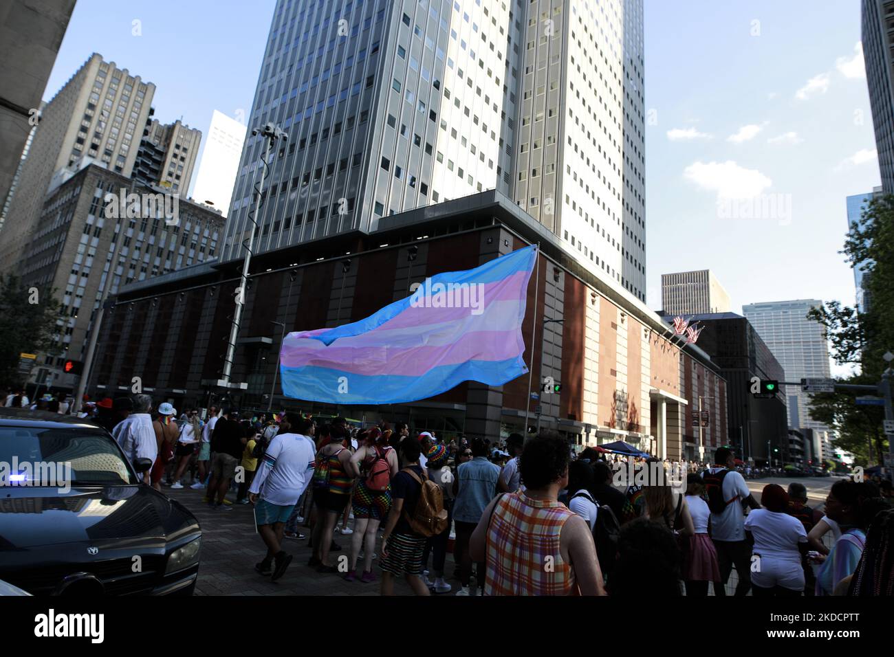 Houstonians gathered in downtown for the annual LGBT+ Pride Parade on ...