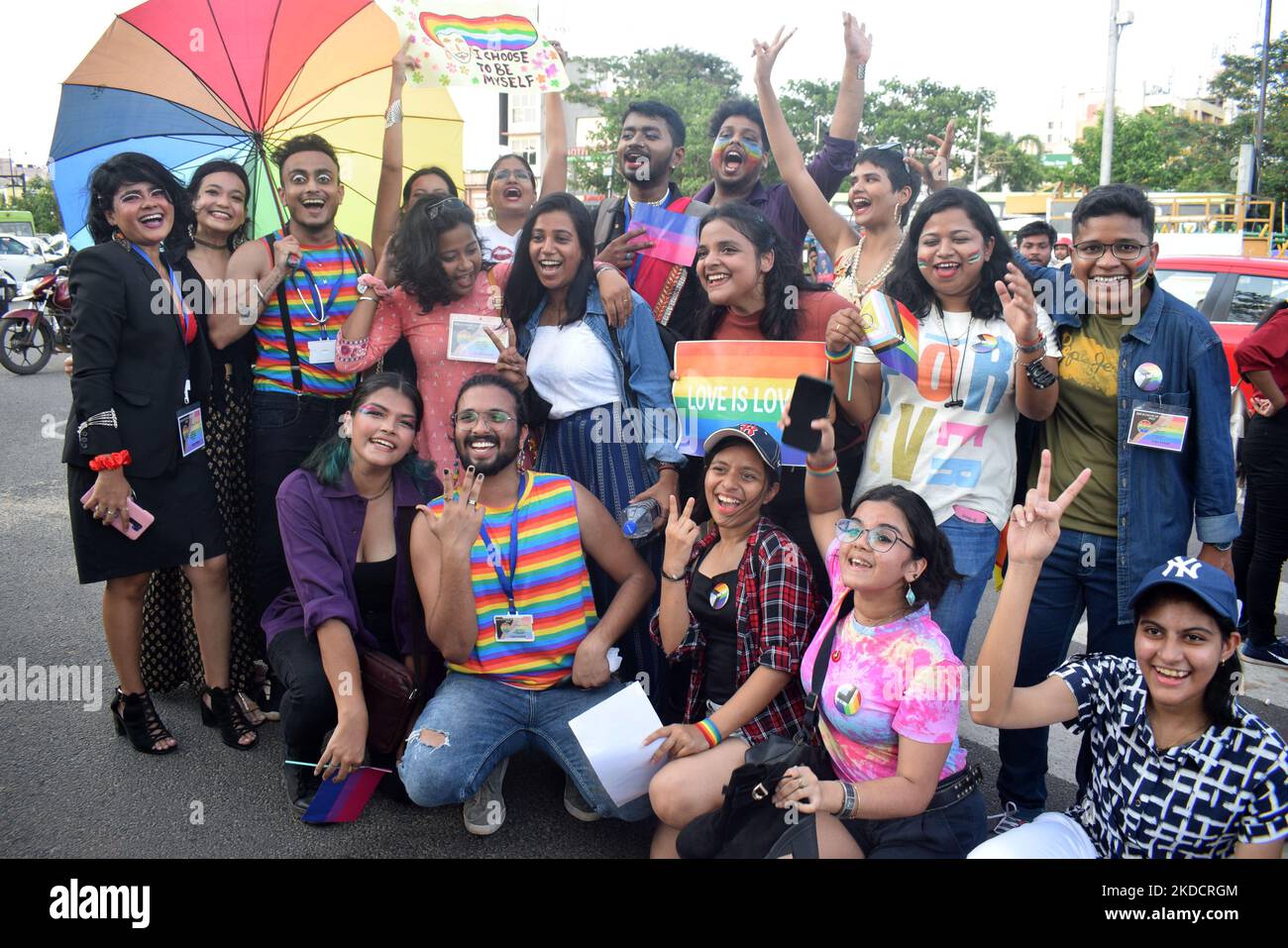 Members of Transgender and LGBT group are seen on the road on the ...