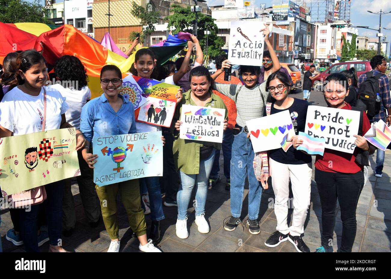 Members of Transgender and LGBT group are seen on the road on the ...