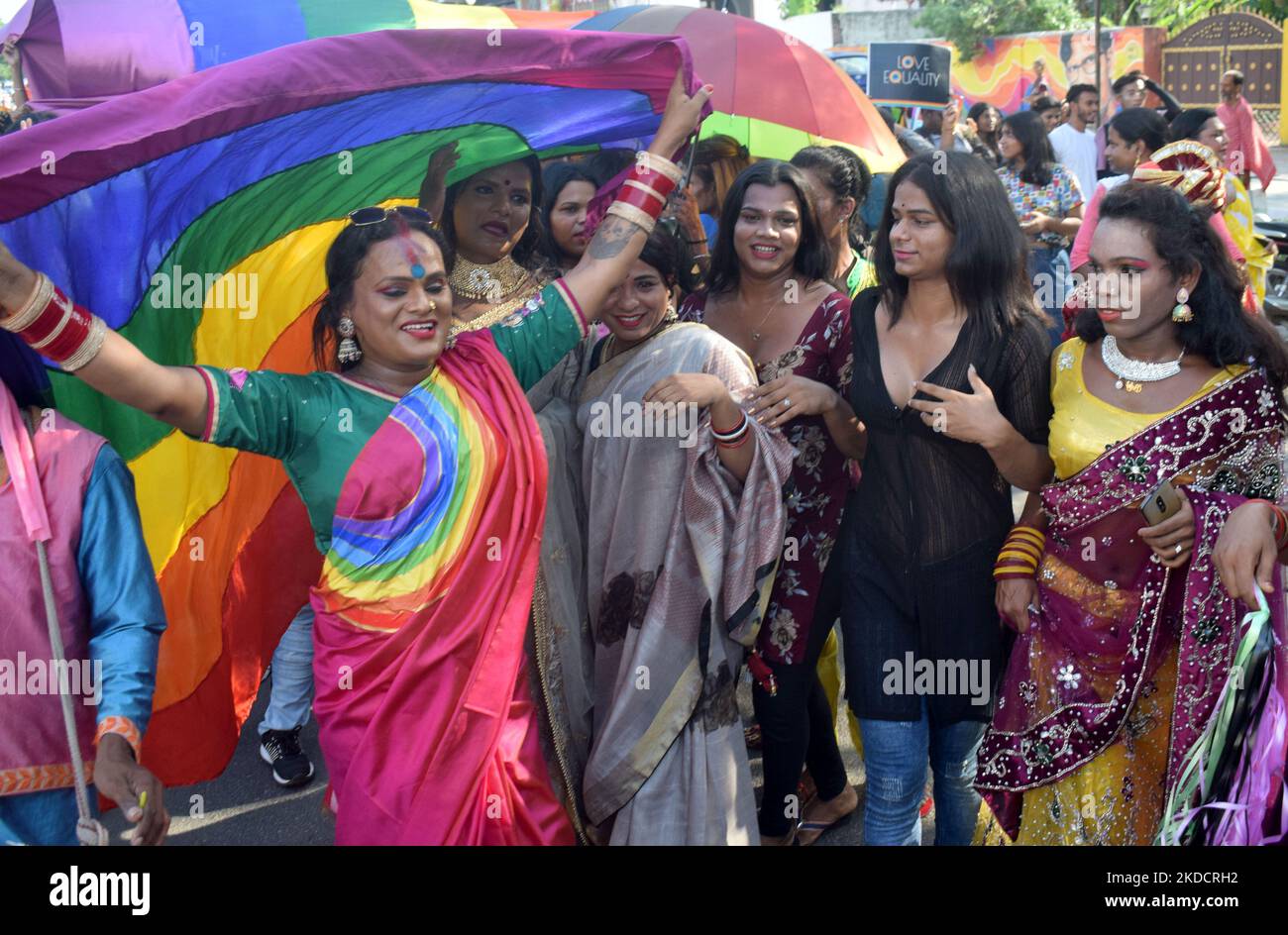 Members of Transgender and LGBT group are seen on the road on the ...