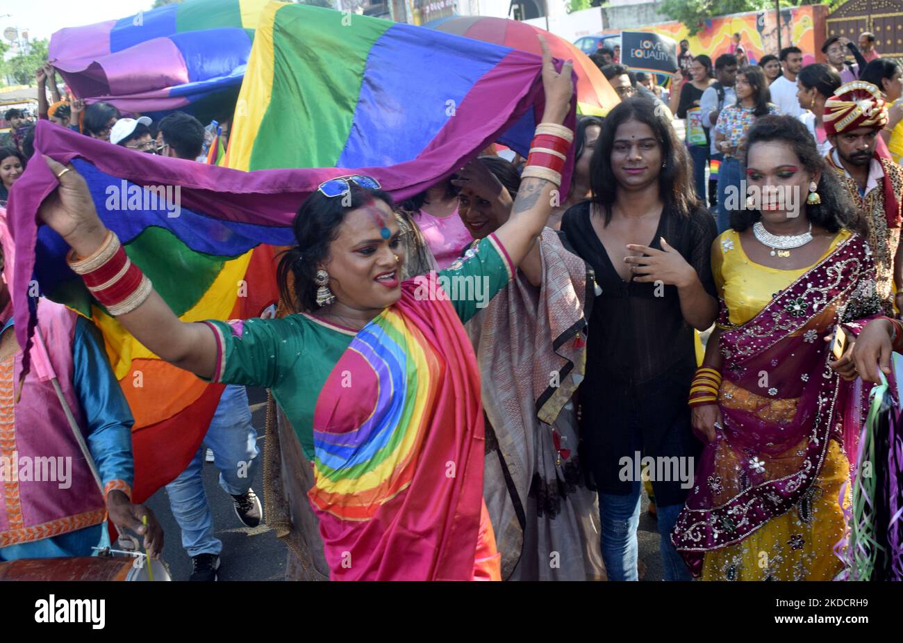 Members of Transgender and LGBT group are seen on the road on the ...
