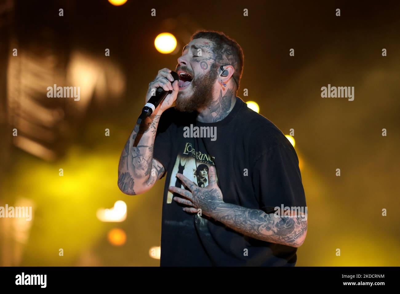 US rapper Post Malone performs on the fourth day of the the Rock in Rio ...