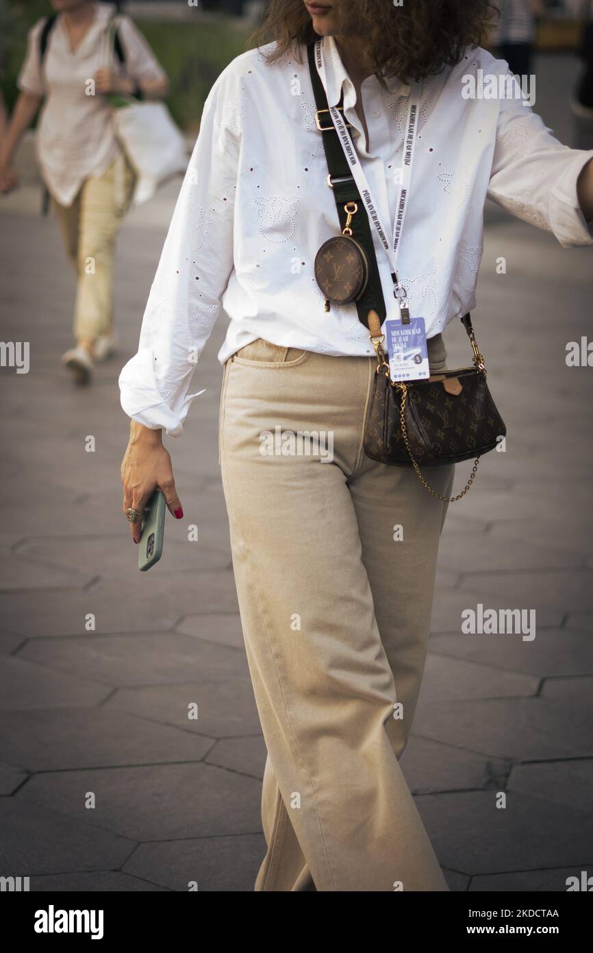 Street Style Moscow Fashion Week 26 June 2022, Moscow, Russia (Photo by ...