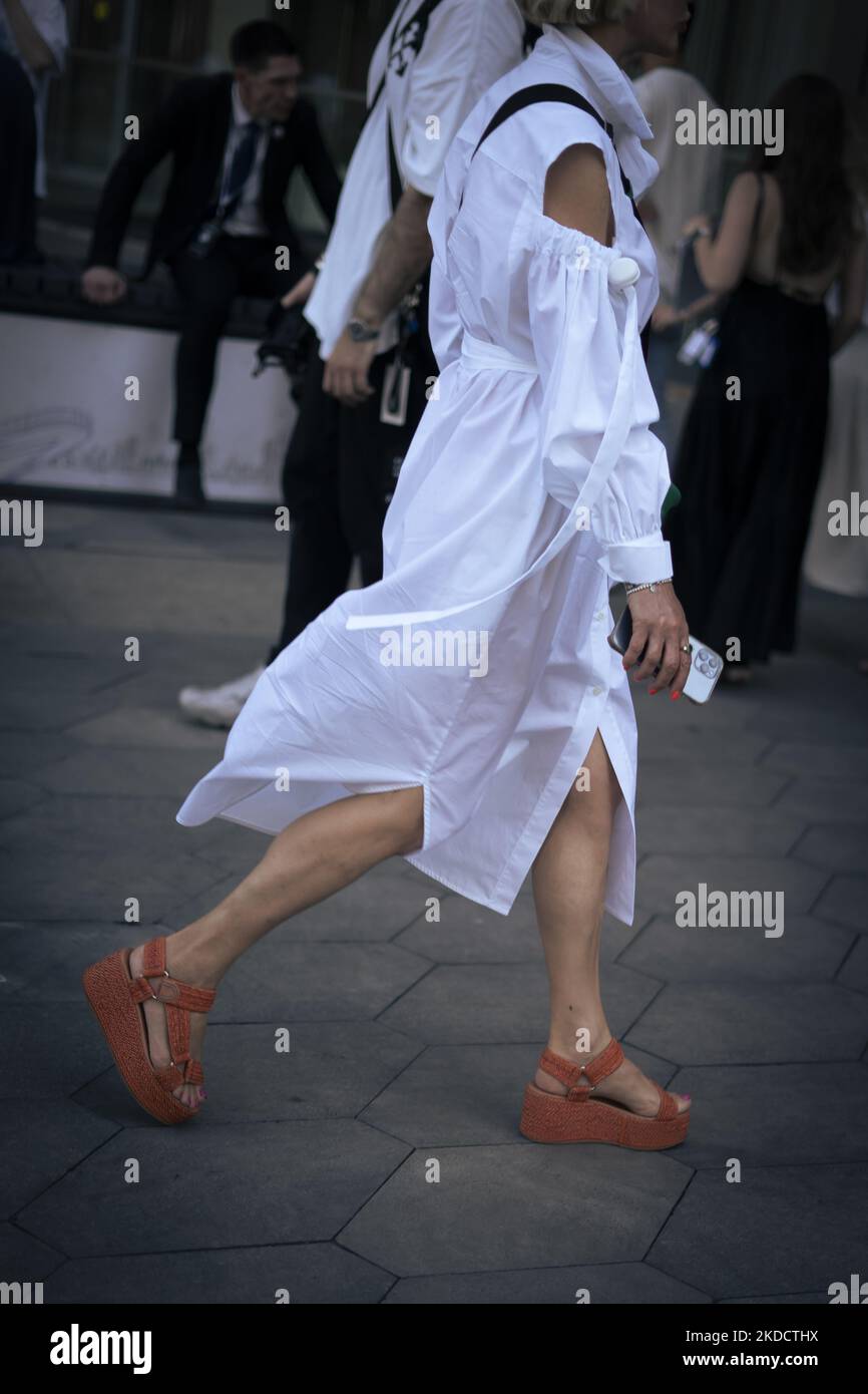 Street Style Moscow Fashion Week 26 June 2022, Moscow, Russia (Photo by ...