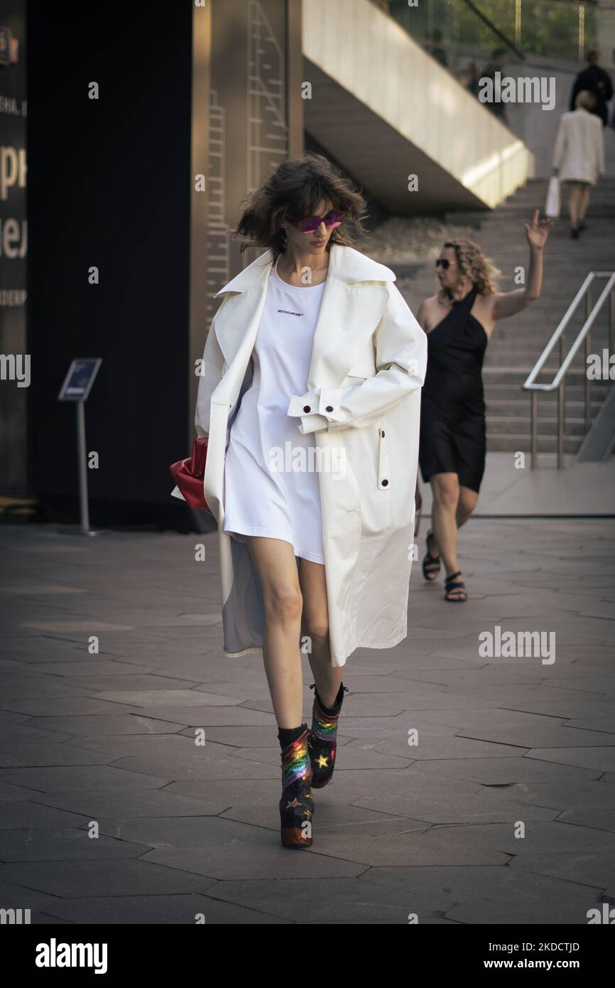 Street Style Moscow Fashion Week 26 June 2022, Moscow, Russia (Photo by ...