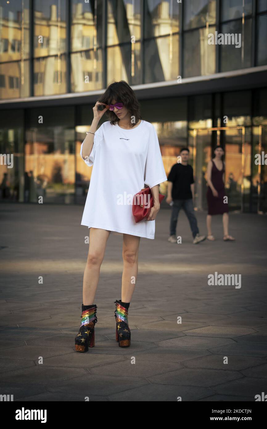 Street Style Moscow Fashion Week 26 June 2022, Moscow, Russia (Photo by ...