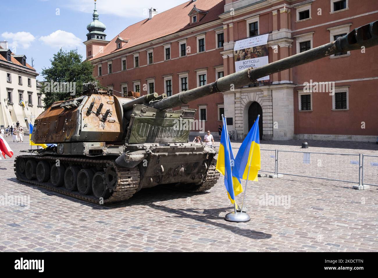 Russian tanks destroyed during the war exhibited at Castle Square in ...