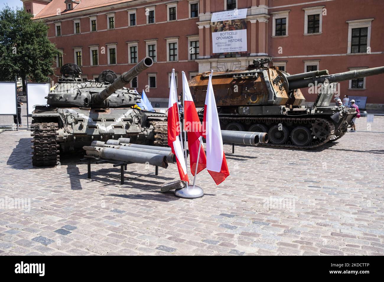 Russian tanks destroyed during the war exhibited at Castle Square in ...