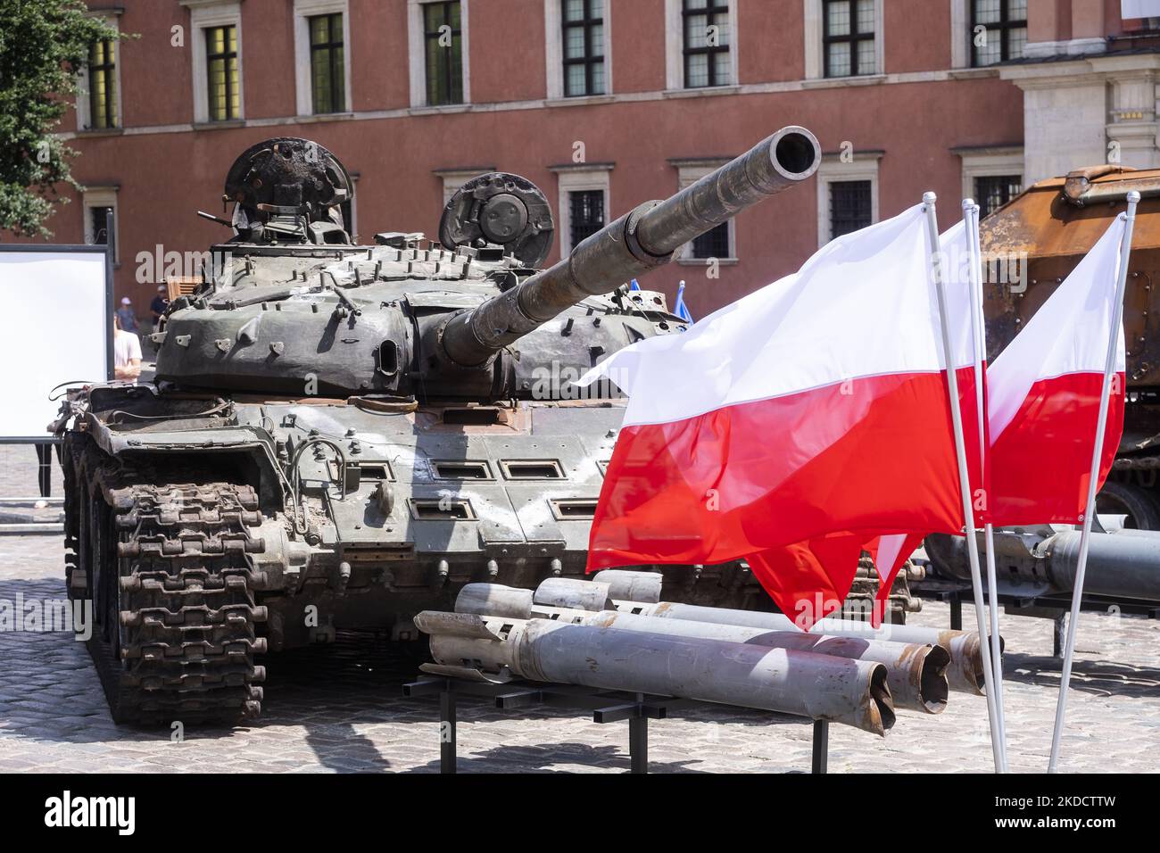 Russian tanks destroyed during the war exhibited at Castle Square in ...