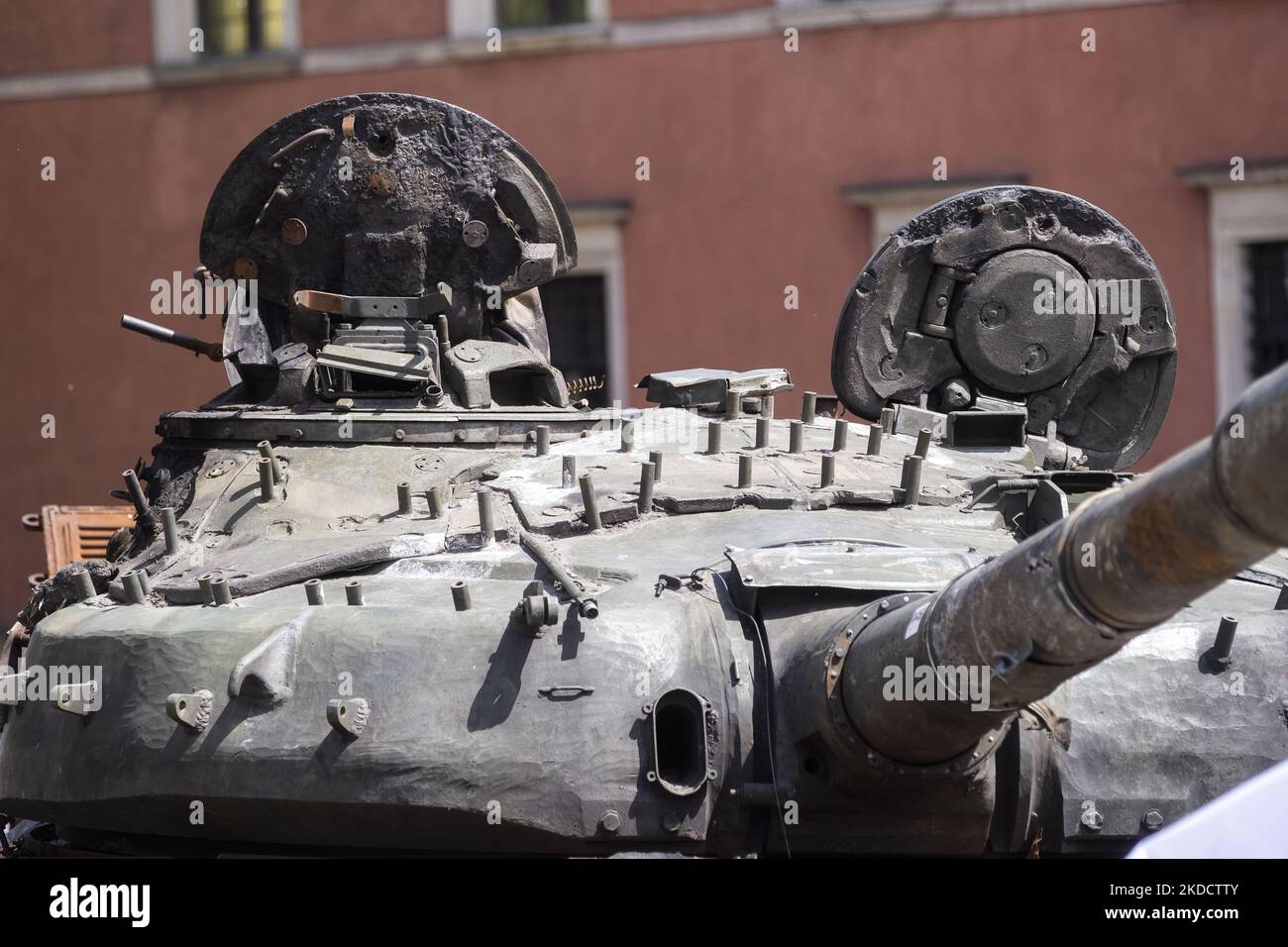 Russian tanks destroyed during the war exhibited at Castle Square in ...