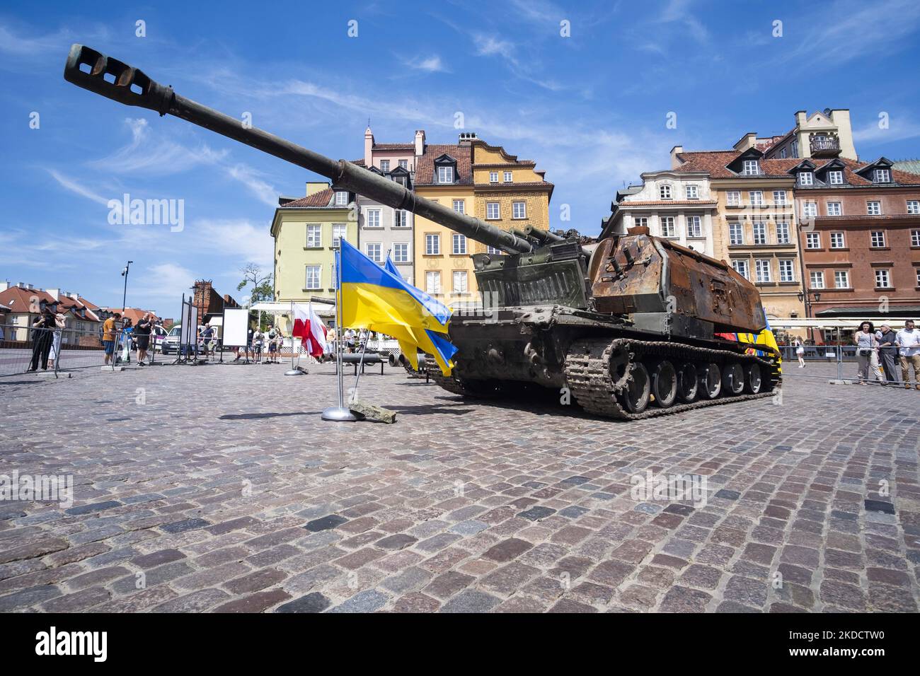 Russian tanks destroyed during the war exhibited at Castle Square in ...